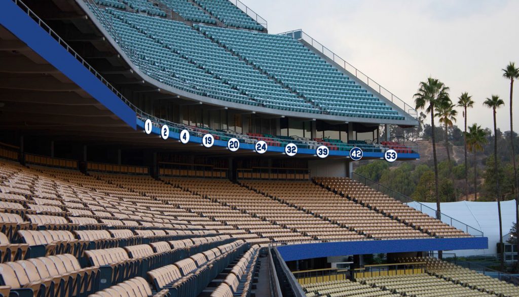 Dodger retired numbers to be placed opposite World Series banners ...