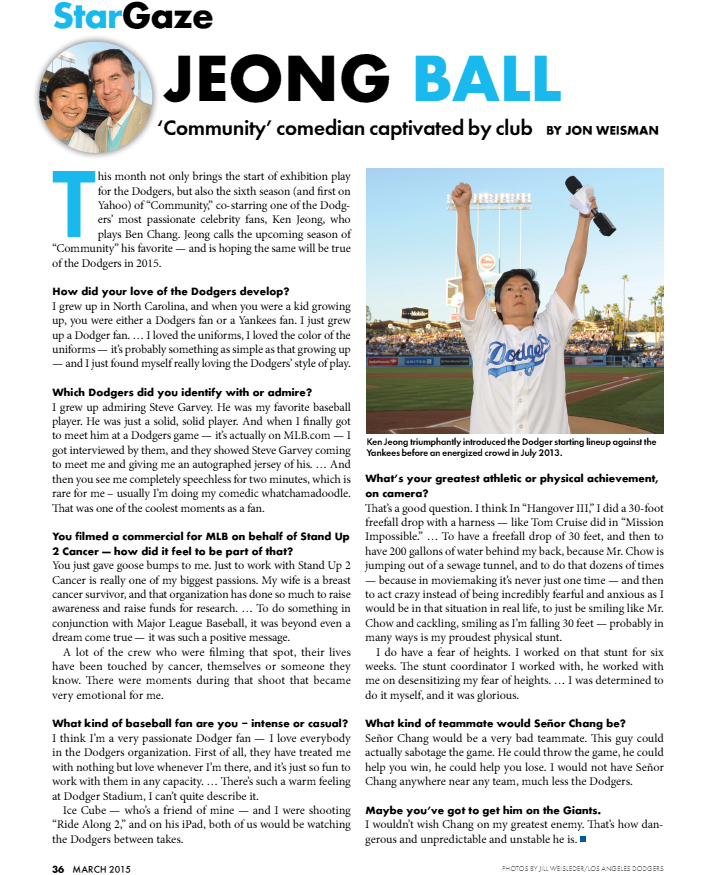Jeong Ball: Talking baseball with ‘Community’ comedian – Dodger Thoughts